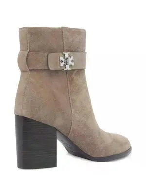 Tory Burch Turnlock Suede Ankle Boots