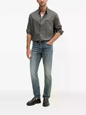 Armani Exchange Whiskering-effect Jeans - Blue
