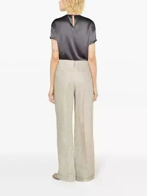 Brunello Cucinelli High-waist Tailored Linen Trousers