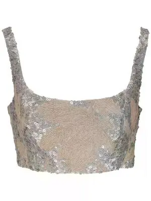 Brunello Cucinelli Sequined Cropped Top