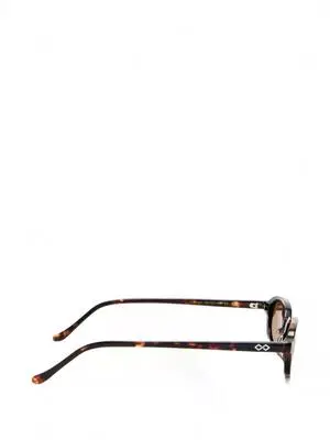 KAREN WAZEN Carolyn Tortoiseshell Effect Rectangle Sunglasses