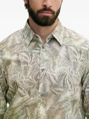 Armani Exchange Leaf-print Long-sleeved Shirt