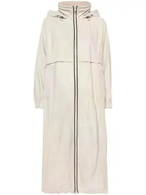 Brunello Cucinelli Hooded Suede Trench Coat