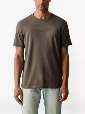 Armani Exchange Logo-embossed T-shirt - Brown