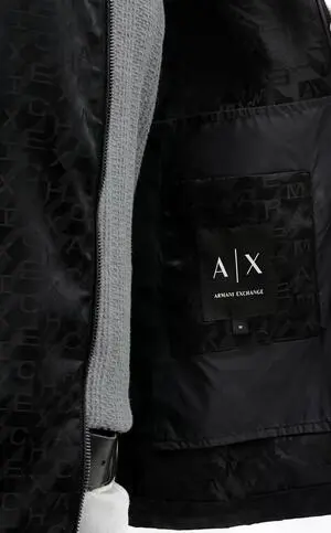 Armani Exchange Logo Jacquard Bomber Jacket