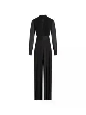 Karl Lagerfeld Pleated Wide Leg Jumpsuit - Black