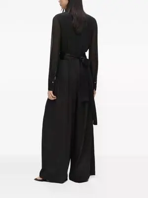 Karl Lagerfeld Pleated Wide Leg Jumpsuit