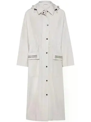 Brunello Cucinelli Hooded Long-length Single-breasted Coat