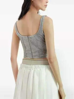 Brunello Cucinelli Corset Jersey Cropped Top