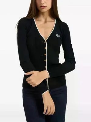 Elisabetta Franchi Logo-embroidered Ribbed-knit Cardigan