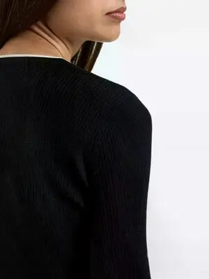 Elisabetta Franchi Logo-embroidered Ribbed-knit Cardigan