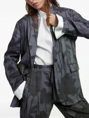 Brunello Cucinelli Leaf-print Linen Blazer