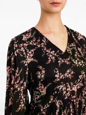 TWINSET Floral Print V-neck Long-sleeve Dress