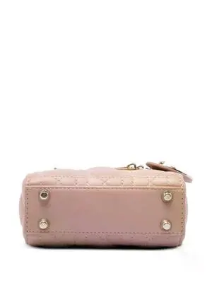 Dior Micro Lambskin Cannage Lady Satchel - Brown