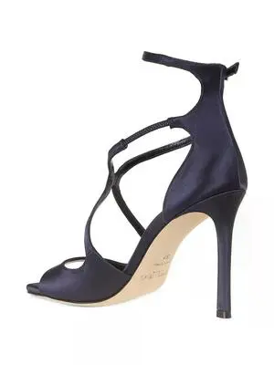 JIMMY CHOO Satin Crossover Strap Sandals