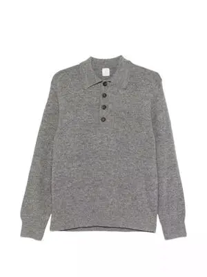 Eleventy Merino-wool Polo Shirt - Grey