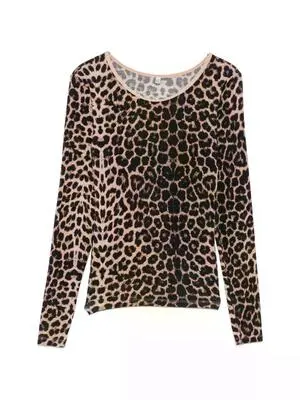 BASERANGE Emily Leopard-print Long-sleeve Top