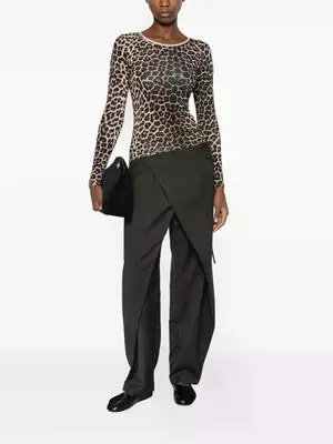 BASERANGE Emily Leopard-print Long-sleeve Top