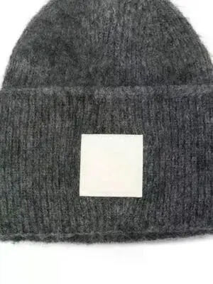 AMI Paris Logo-patch Mohair-blend Beanie Hat