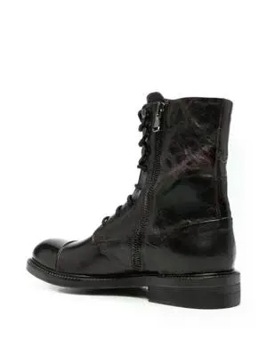 LEQARANT Lace-up Leather Ankle Boots