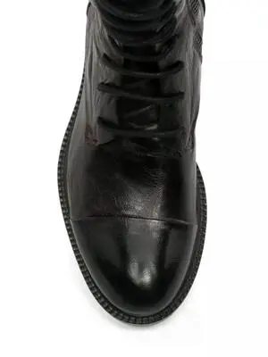 LEQARANT Lace-up Leather Ankle Boots