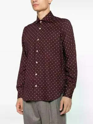 Eleventy Polka-dot Long-sleeve Shirt