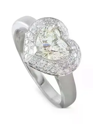 LB EXCLUSIVE Diamond Heart Ring In 14k White Gold - Silver