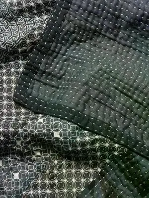 MAHARISHI Sashiko Maha Rice Patchwork Quilted Blanket