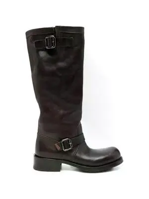 Prada Buckled Leather Boots