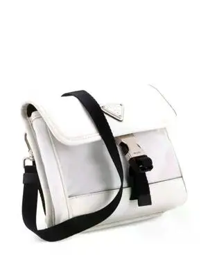 Prada Re-nylon And Leather Small Crossbody Bag With Buckle Flap