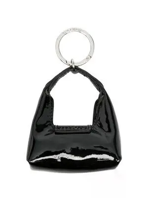 Longchamp Le Pliage Patent Keyring - Black