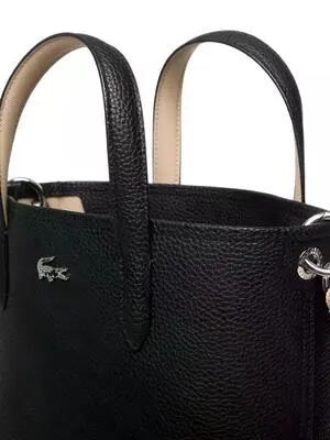 Lacoste Anna Grained-texture Tote Bag - Black
