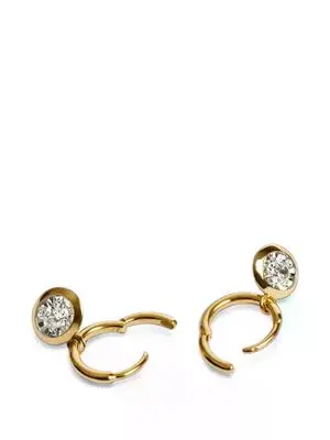 Monica Vinader Oval Diamond Huggie Earrings