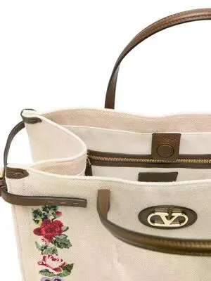 Valentino Garavani Small Antibes Linen Tote Bag