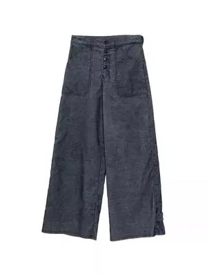 Emporio Armani Pinstriped Button-fly Trousers - Blue