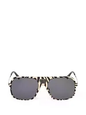 Emilio Pucci Zebra-print Pilot Sunglasses - Neutrals