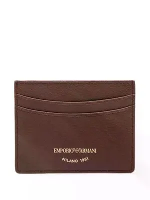 Emporio Armani Logo-print Grained-leather Card Holder