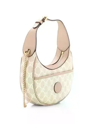 Gucci Interlocking G Patch Half Moon Mini Hobo Bag - Neutrals