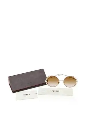 Fendi Pearl-embellished Round Sunglasses