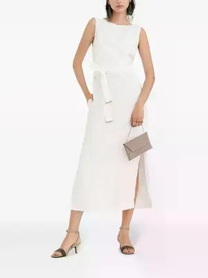 Brunello Cucinelli Belted Sleeveless Dress