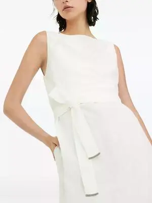 Brunello Cucinelli Belted Sleeveless Dress