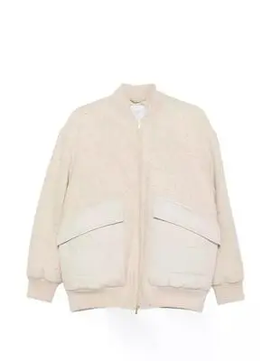 Eleventy Herringbone Sequin Embellished Bomber Jacket
