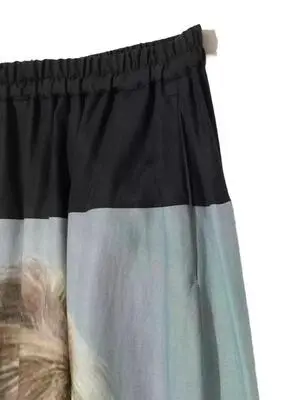 Undercover Graphic-print Pleated-hem Skirt