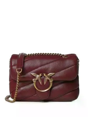 Pinko Quilted Love Birds Shoulder Bag - Red