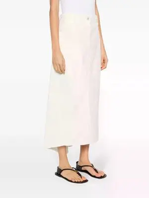 Brunello Cucinelli Asymmetric Denim Midi Skirt
