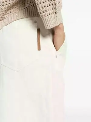 Brunello Cucinelli Asymmetric Denim Midi Skirt