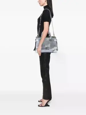 Burberry Medium Metallic Leather Brogue Banner Satchel