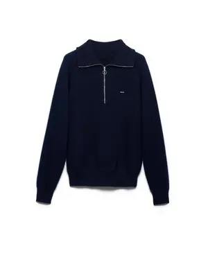 Prada Wool And Cashmere Polo Sweater - Navy