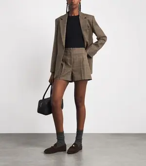 Sandro Wool Check Shorts