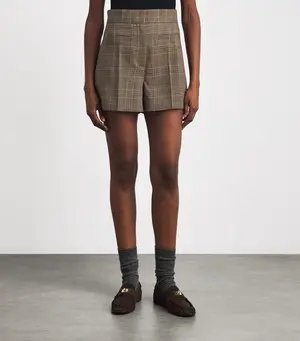 Sandro Wool Check Shorts